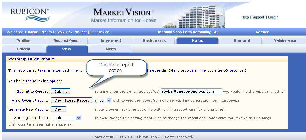 Large Report Warning